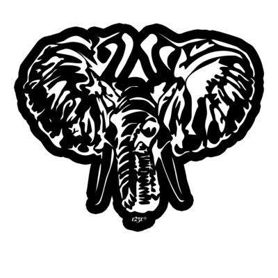 2 x Car Stickers - elephant head Decal Bike Bumper Truck Laptop Window ...