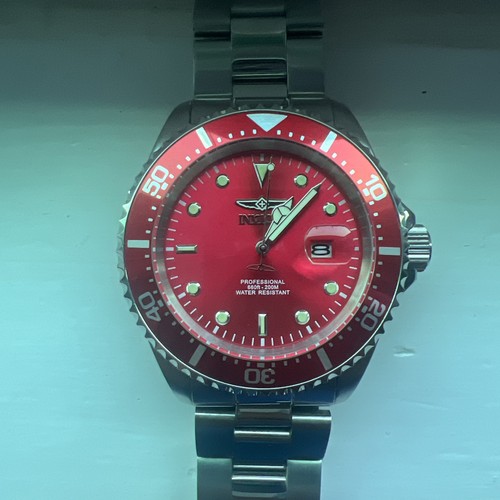 Invicta Men's 47mm Grand Pro Diver NH35A Automatic Red Dial Silver Tone ...