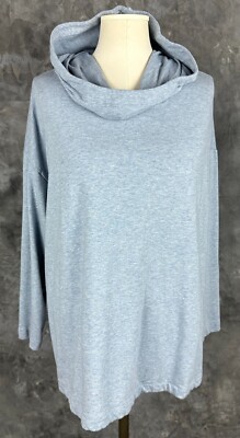 J Jill Light Blue Hooded L/S Top w/ Pass Through Pocket sz XL (12860 ...