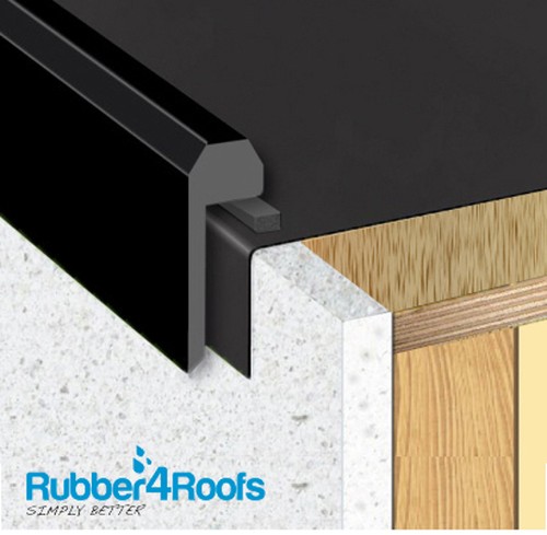 Flat Roofing Kerb Trim 2 Metres, EPDM Rubber Roofing - Upstand Trim - u ...
