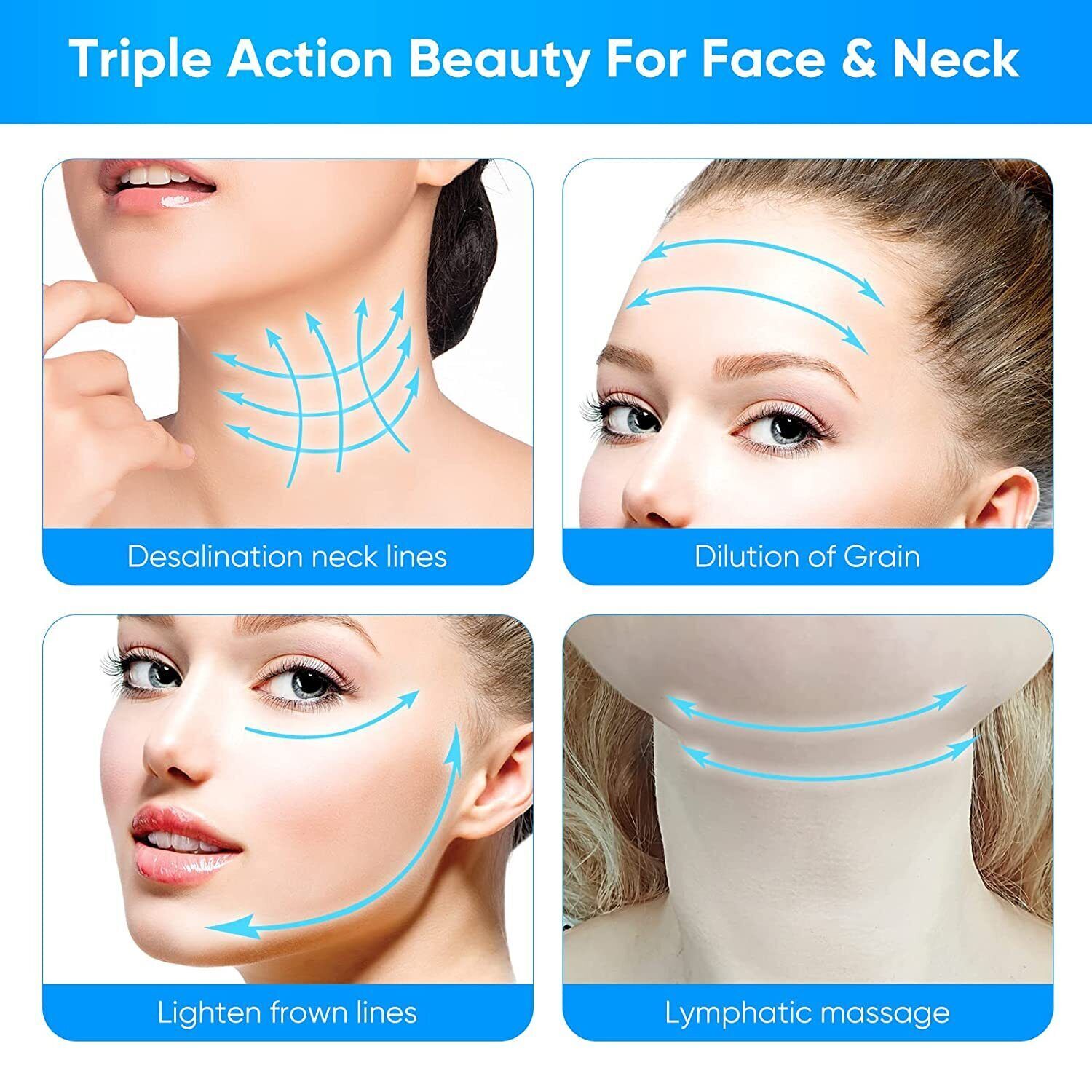 LED Microcurrent Facial Skin Tightening Lifting Device Face Neck Beauty ...