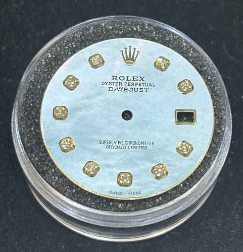 Rolex Mens Datejust Custom Blue MOP Diamond Dial For 16013 16203 16233 ...