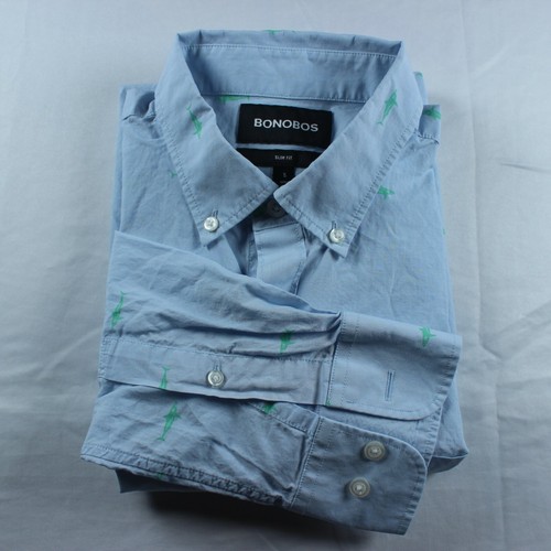 Bonobos Button Up Shirt Slim Fit Size Small Light Blue Green Shark ...