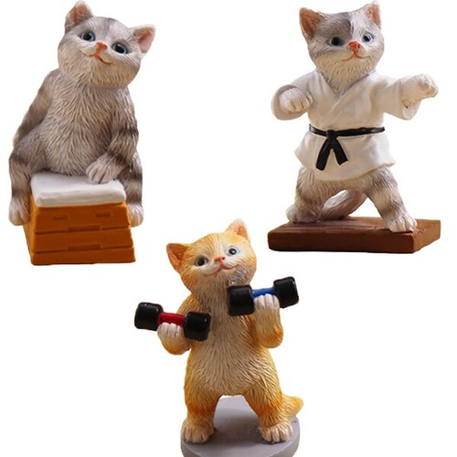 Lustig Katzen Taekwondo Figur Deko Cat Miniatur Harz Statue Tiere ...