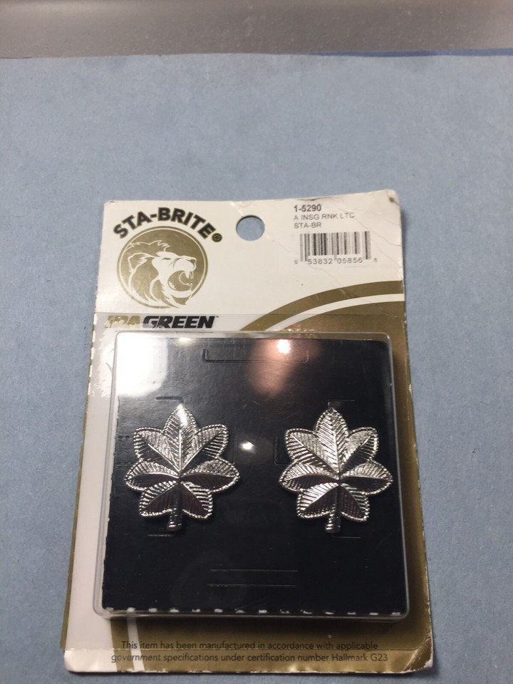 US Army/ USAF LT. Col. Dress metal Rank insignia 2 pcs (1" x 1-1/8 ...