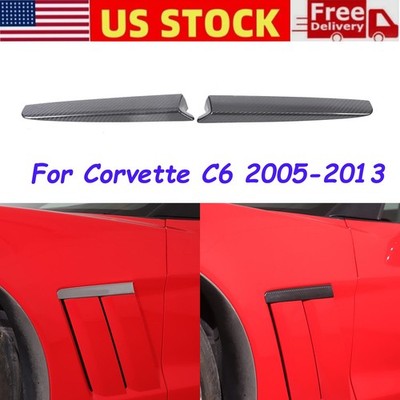 Real Carbon Fiber Side Vent Trim Panel Cover Trim For Corvette C6 2005 ...