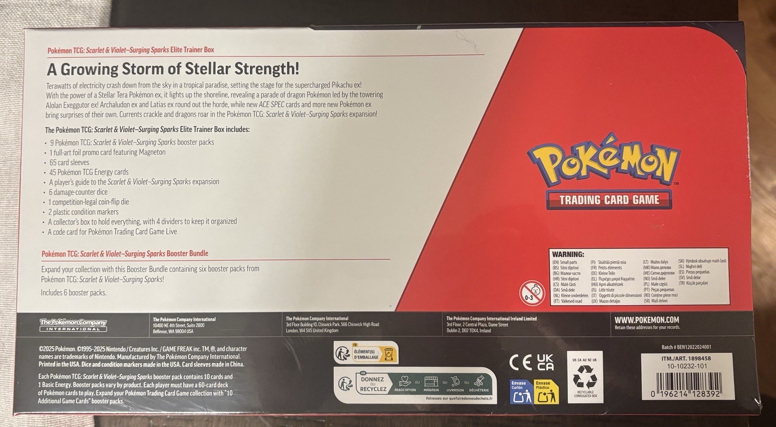 Pokemon Surging Sparks ETB & Booster Bundle Costco 2-pack. Factory ...