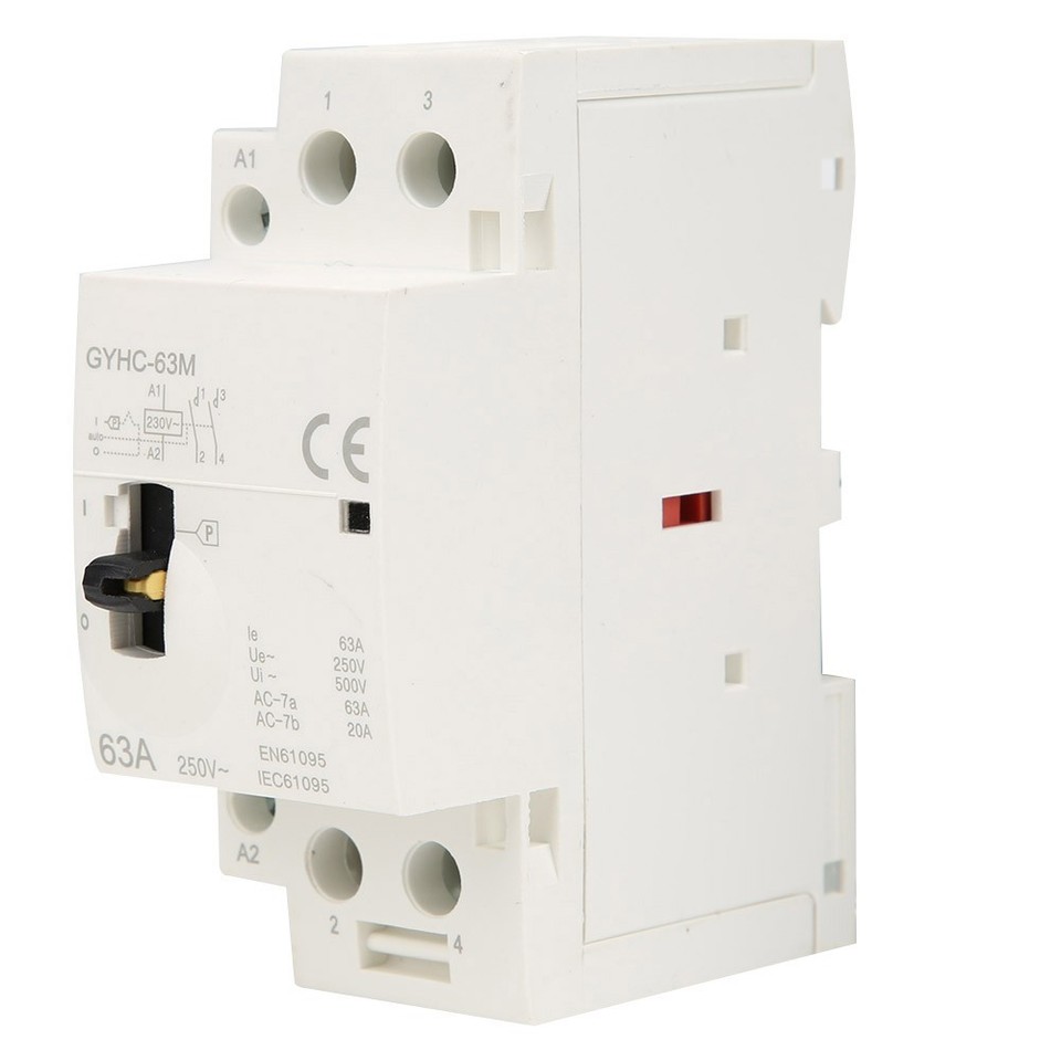 2P 63A 50Hz AC Contactor for Home Wiring DIN Rail Control with Manual ...