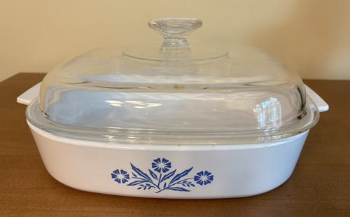 2.5 Liters A-10-B Square Casserole &lid Cornflower Blue Corning Ware ...