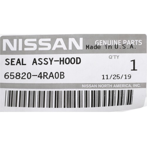 OEM NEW Genuine Nissan Front Hood Rubber Strip Seal 16-20 Maxima 65820 ...