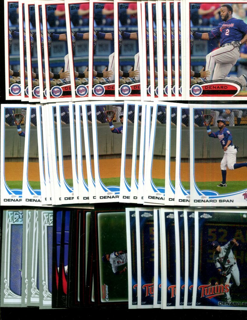 DENARD SPAN BULK LOT OF 100 BASEBALL CARDS TWINS NATIONALS TAMPA ...