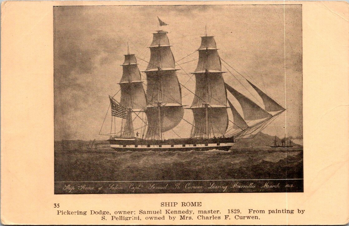 Postcard Ship Rome Of Salem Capt Samuel R Curwen /White Border | eBay