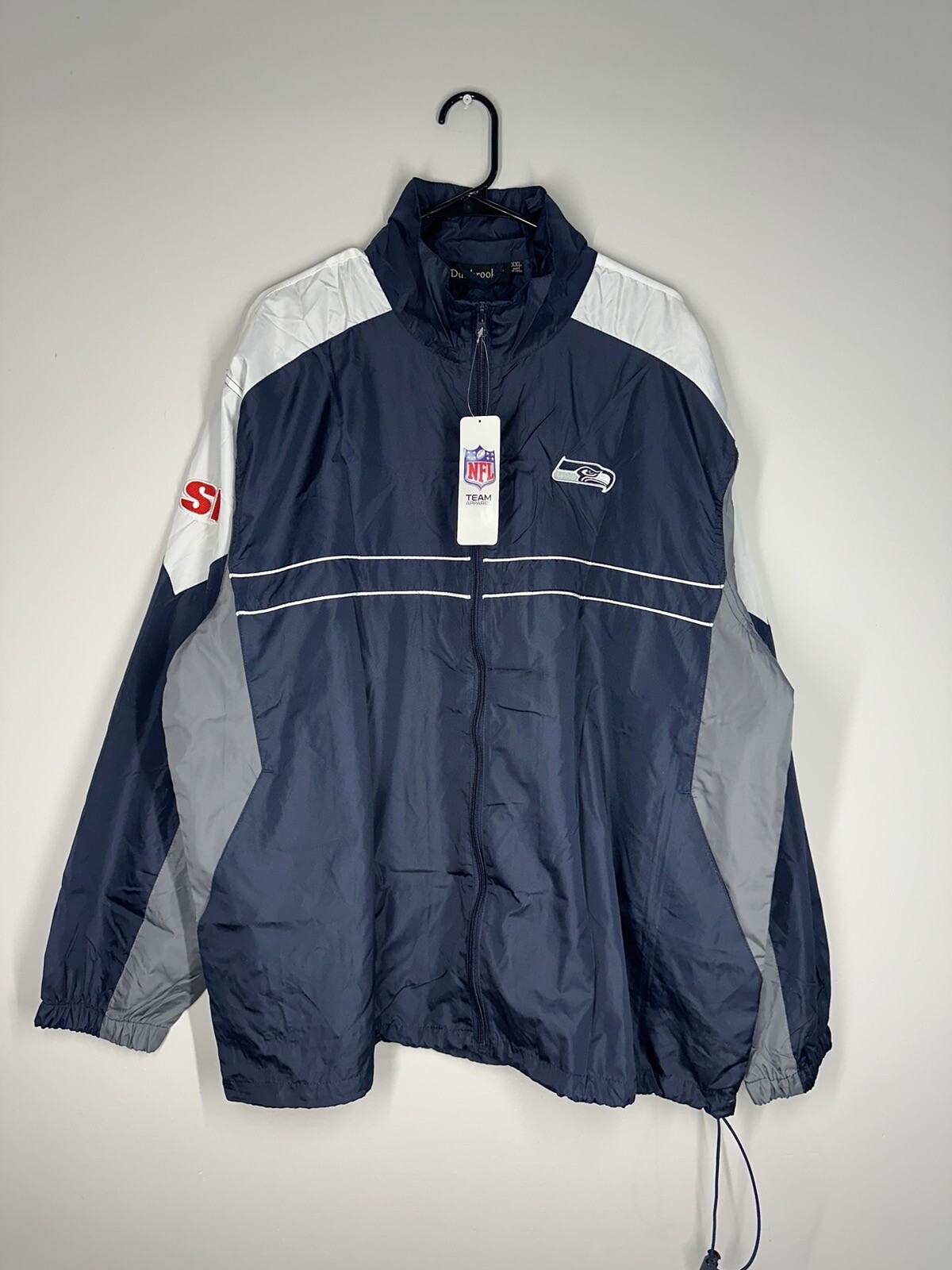 Seattle Seahawks Jacket Mens 2XL Blue Gray Windbreaker Full Zip NFL | eBay