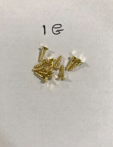 Small / Tiny Brass Countersunk slotted wood screws size gauge 0G 1G 2G ...