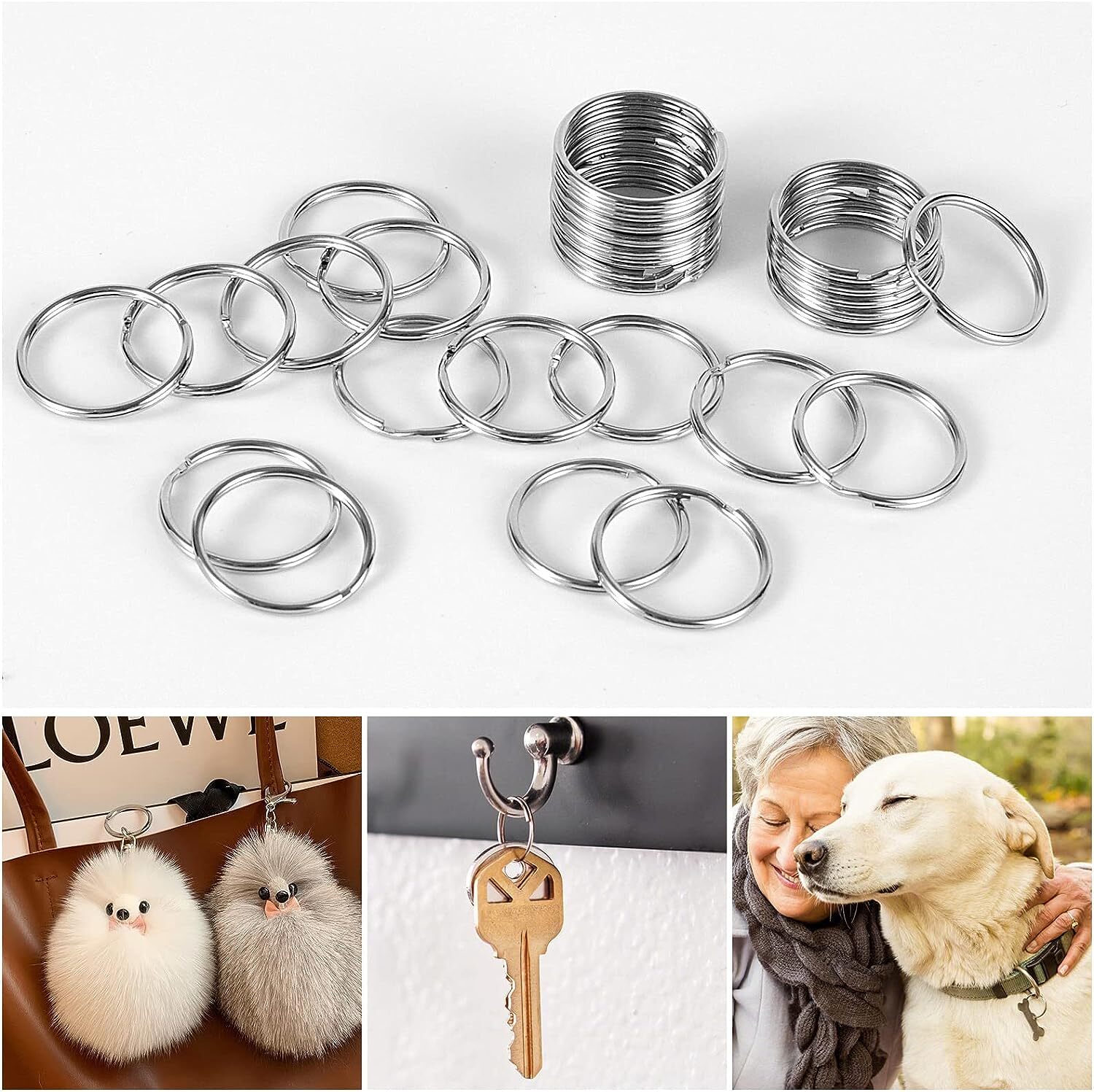 WHOLESALE 1000 500 100 50 NEW 1000 KEY RINGS 24mm 1 " Diameter Split ...