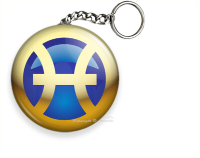 PISCES ZODIAC HOROSCOPE LUCKY ASTROLOGY SIGN KEYCHAIN KEY CHAIN RING ...