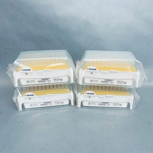 Gilson Pipetman Diamond Pipette Tips 200 ul 4 Racks Total of 384 Tips ...