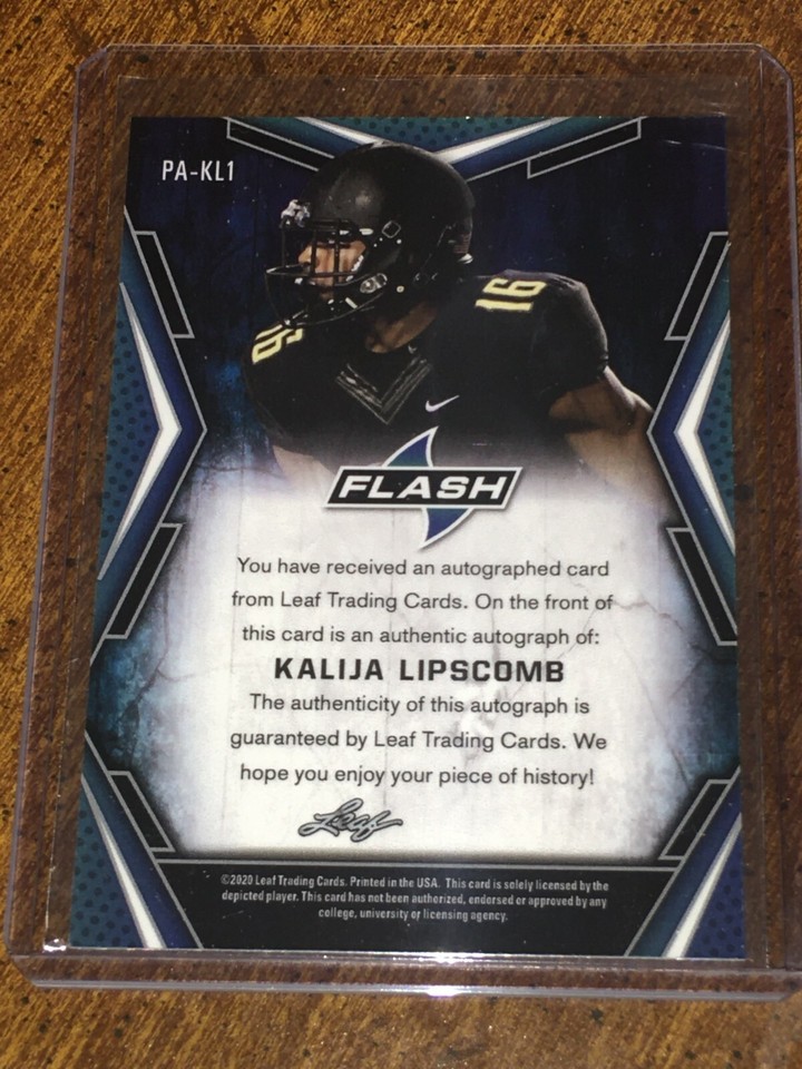 KALIJA LIPSCOMB 2020 Leaf Flash AUTOGRAPH VANDERBILT COMMODORES WR XRC ...