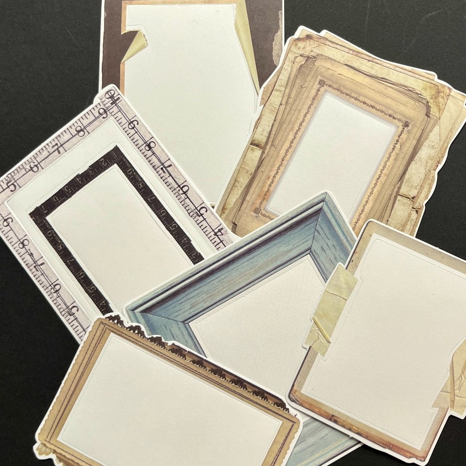Vintage Stickers Picture Frames 6 Pack Unique Designs Scrapbooking ...