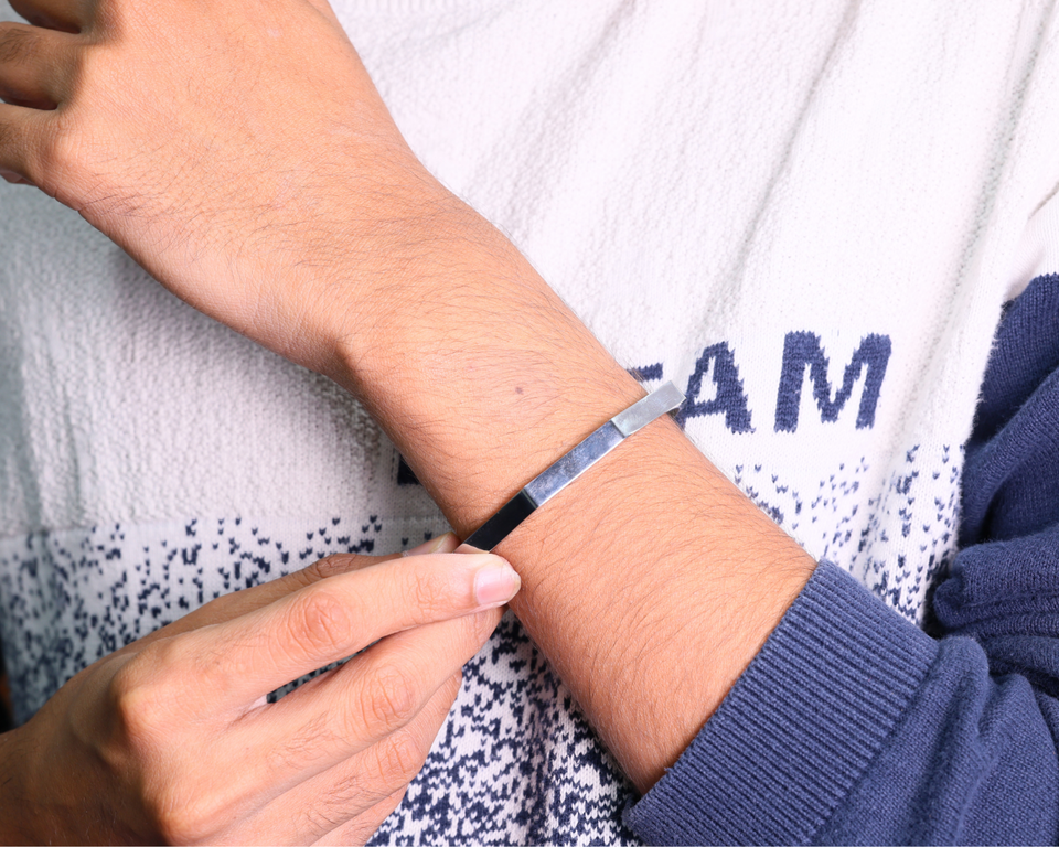 MEN Stainless Steel Silver Twist Cable Cuff Bangle Bracelet | eBay