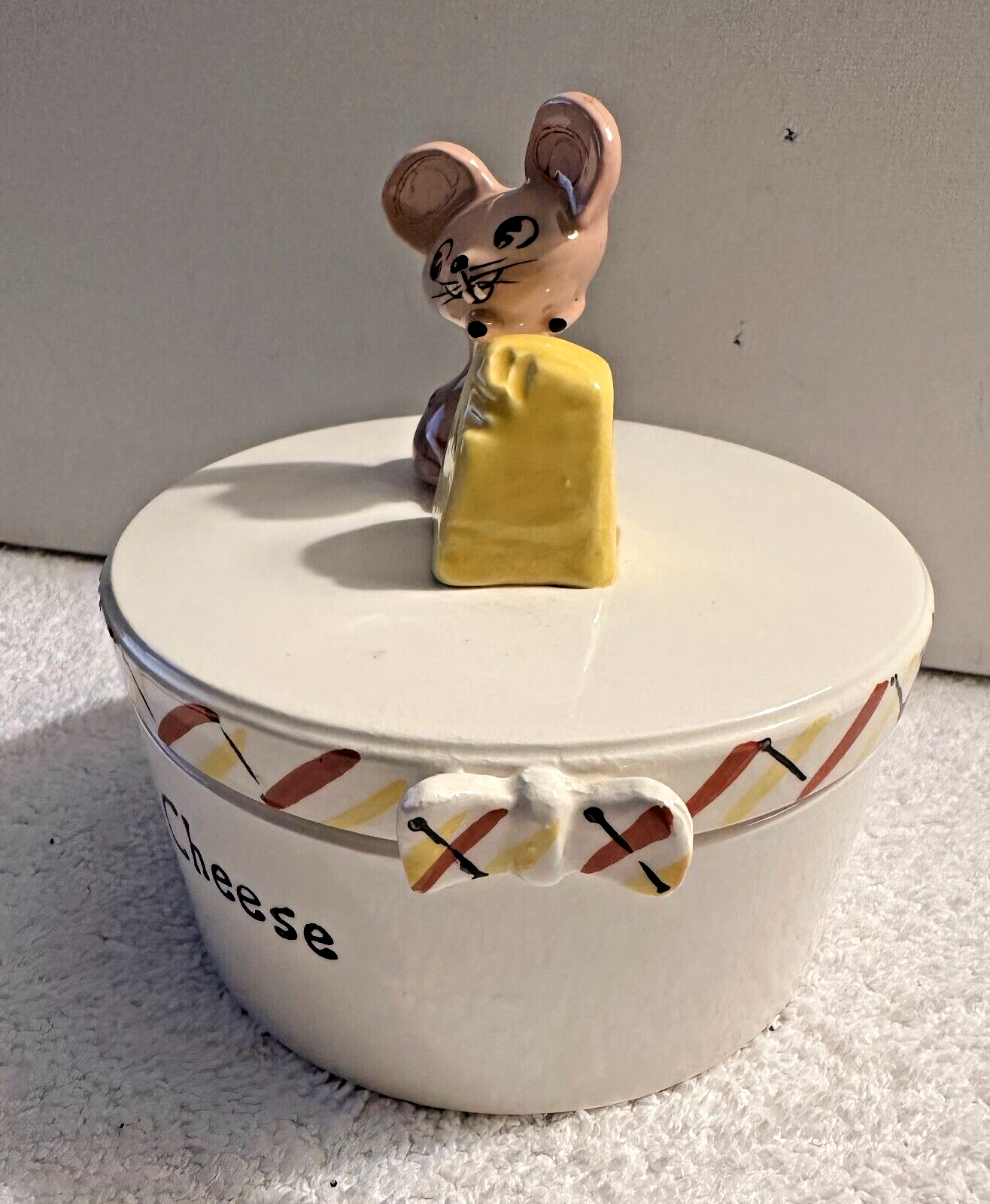 Vintage MCM Holt Howard 1959 STINKY CHEESE Ceramic Lidded Container ...