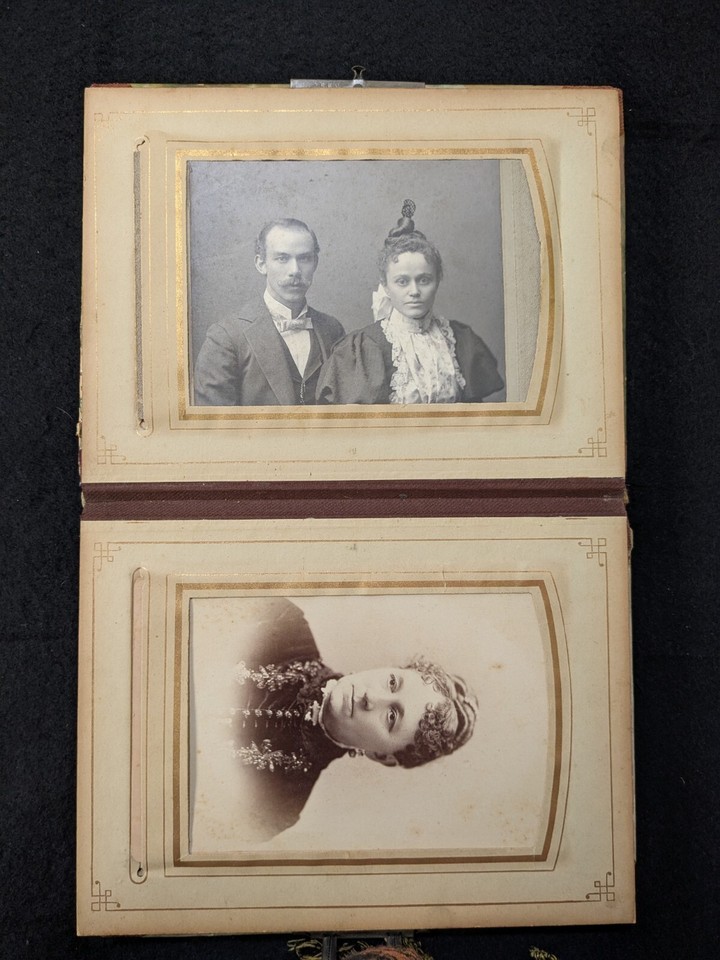 Antique Celluloid Photo Album W/ 17 Cabinet Cards 9" X 6.5" | eBay