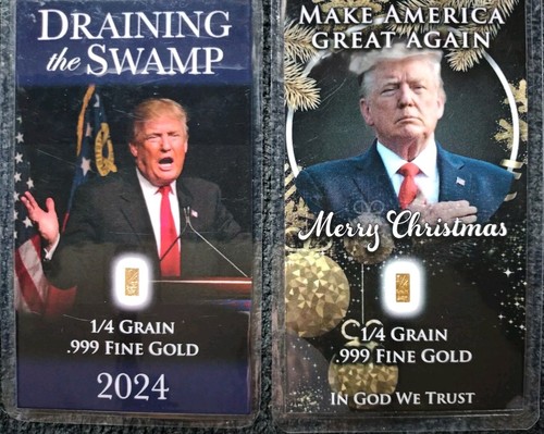 Donald Trump 2024 Election, MAGA Christmas 24k Pure GOLD Bullion Cards ...