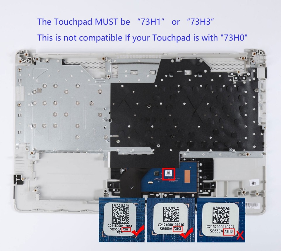 New For HP 17-BY 17-CA Palmrest Non-Backlit Keyboard PTP Touchpad ODD ...