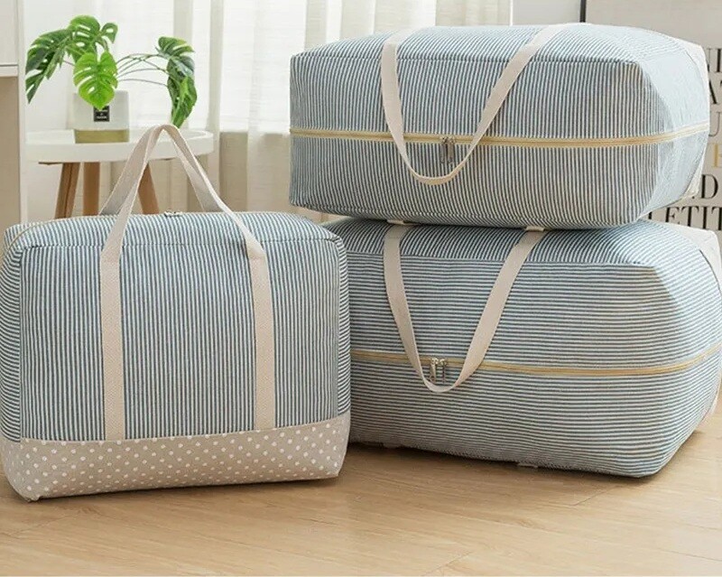 Storage Bags Thicken Cotton Linen Storage Ziplock Bag Closet Organizer ...
