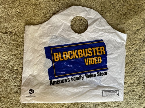 Vintage Blockbuster Video Plastic Tote Bag Movie Film Entertainment ...