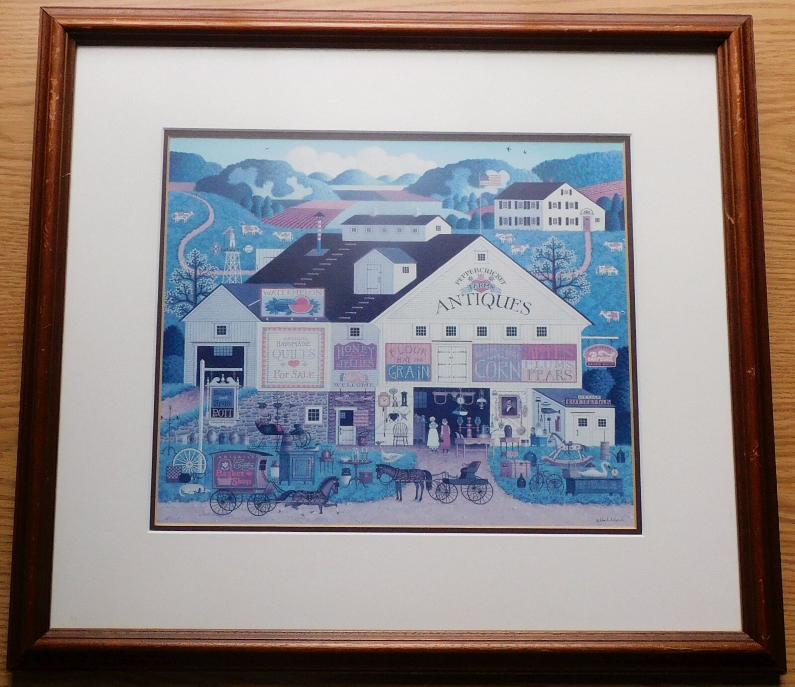 Charles Wysocki's "Peppercricket Farms Antiques" Art Print Framed ...