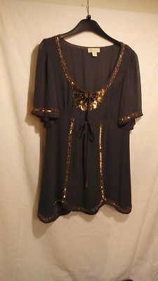 Monsoon women's Pure silk smock style sequinned top by size 12 | eBay UK