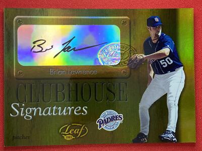 2003 Leaf #22 Brian Lawrence San Diego Padres Clubhouse Signatures Gold ...