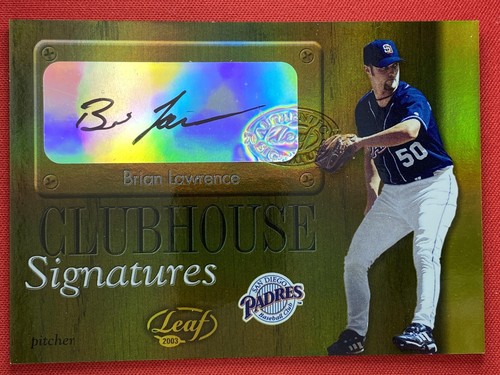 2003 Leaf #22 Brian Lawrence San Diego Padres Clubhouse Signatures Gold /25 Auto | eBay