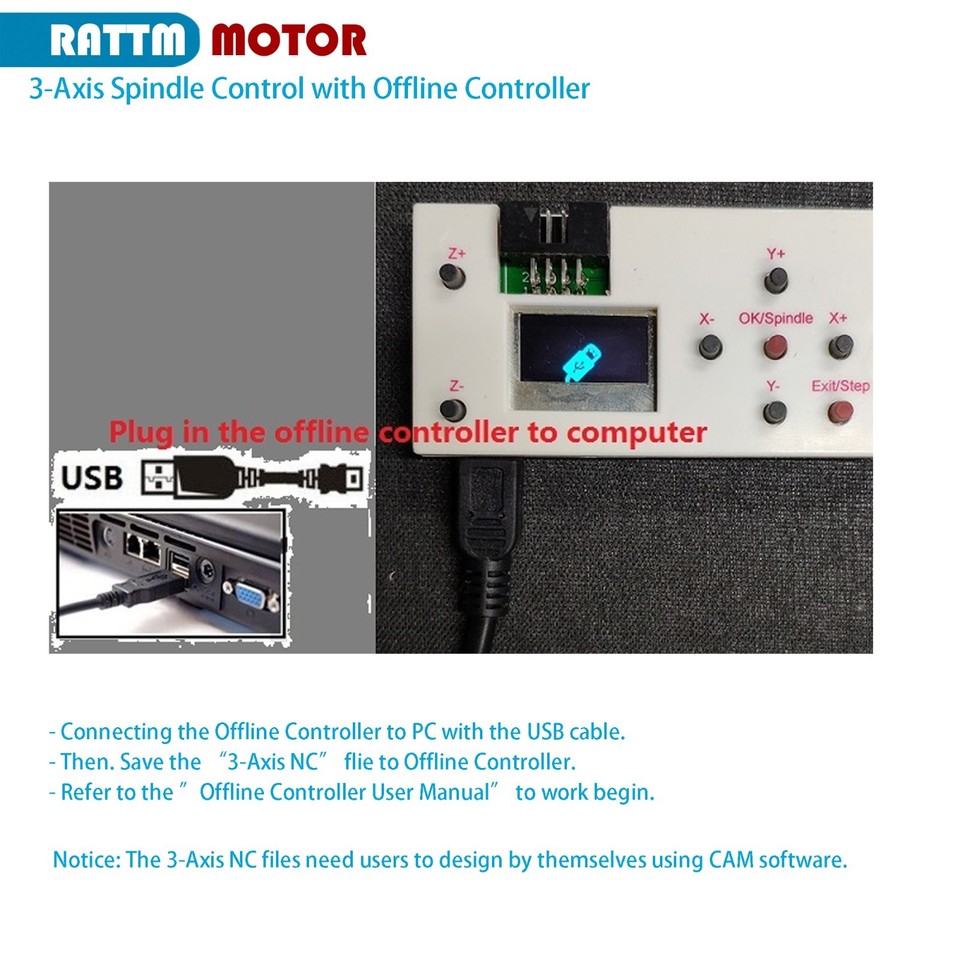 US SHIP】1610PRO-3 Axis GRBL CNC Router Milling Carving Machine+Offline ...