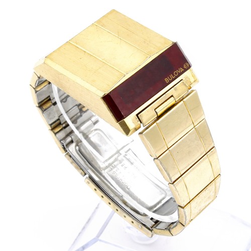 1976 Men's Bulova Gold-Tone Computron N7 Early Digital Wristwatch 30mm ...