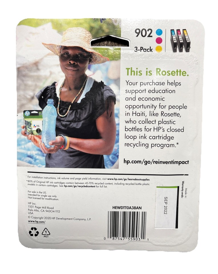 Genuine HP 902 Tri-Color Ink Cartridge Cyan Magenta & Yellow T0A38AN | eBay