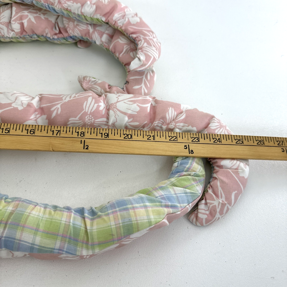 Pottery Barn Jumbo 42" Octopus Pink Green Blue Cloth Floral Plaid ...