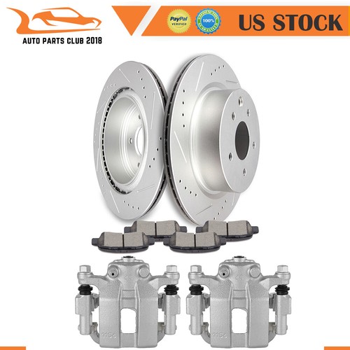 Brake Calipers w/ Brake Rotors & Ceramic Pads Kits For 09-10 Infiniti ...