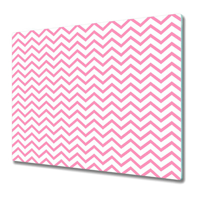 Tempered Glass Worktop Saver Chevron zigzag pink and grey 60x52 | eBay
