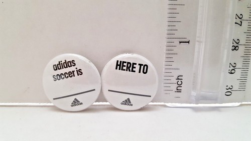 2 Adidas Pin Pinback Button Black & White Badge | eBay
