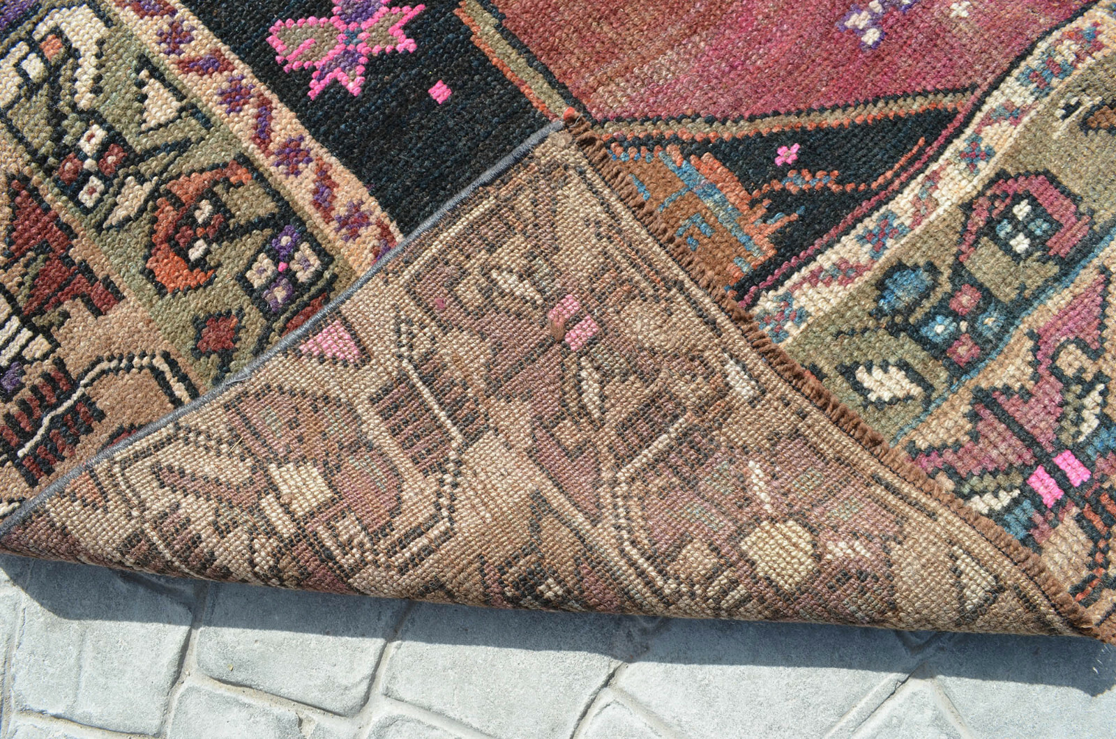 6x12 Rug Hand Knotted Area Rug Turkish Tribal Large Runner Rug actual ...