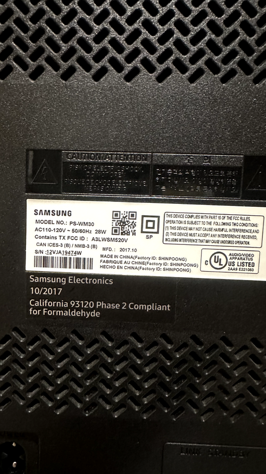 Samsung PS-WM30 Powered Wireless Subwoofer Speaker in Good Condition ...