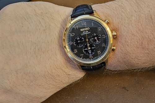 Seiko Chronograph V175-0DX0 SSC566 Stainless Steel Date Solar Mens ...