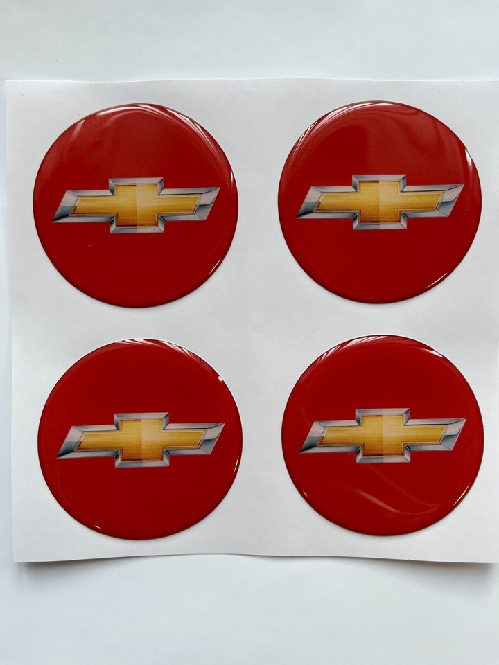 4x Chevrolet Decals Center Wheel Cap Self-Adhesive Emblems Rims Logo ...