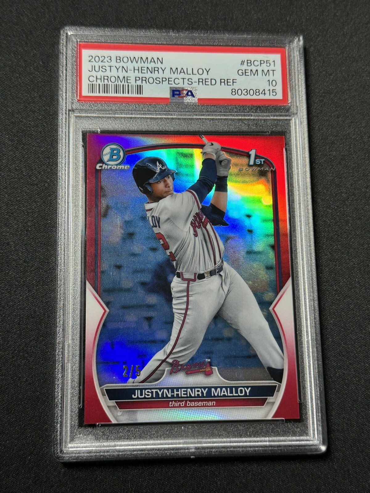 Justyn-Henry Malloy 2023 Bowman Chrome 1st True Red 2/5 PSA 10 Rookie ...