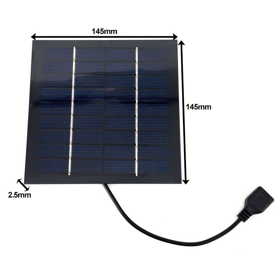 5W Solar Panel with USB Portable Camping Fan Solar Camping Fan Stay ...