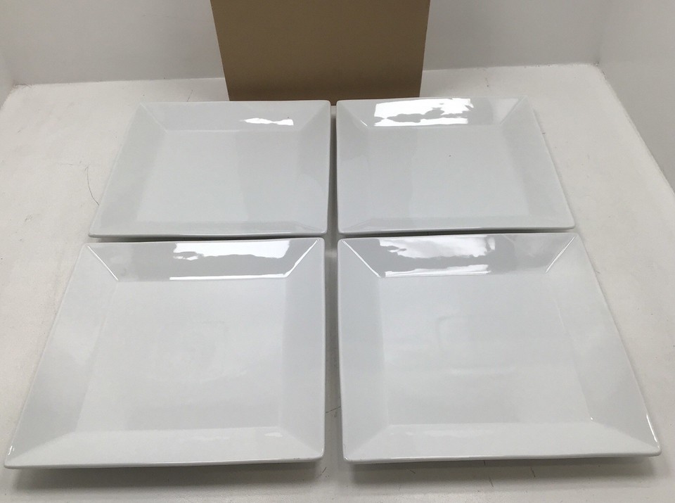 Pier 1 Imports Plates Luminous Porcelain Square White Dinner Plates Set ...