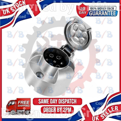12V 7 PIN N TYPE METAL TOWING SOCKET FOR CARAVAN TRAILER BOARD LIGHTS ...