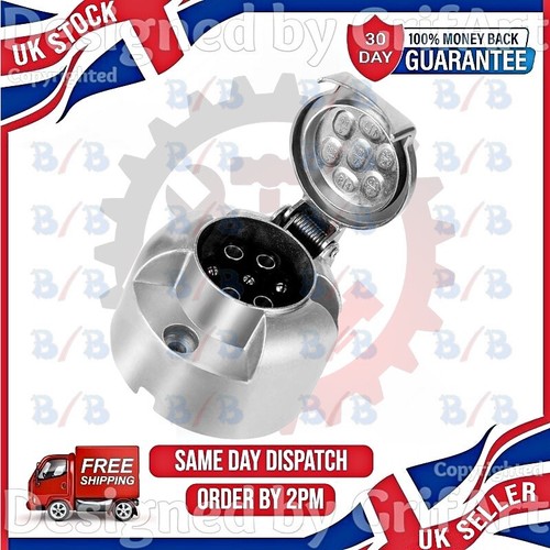 12V 7 PIN N TYPE METAL TOWING SOCKET FOR CARAVAN TRAILER BOARD LIGHTS ...